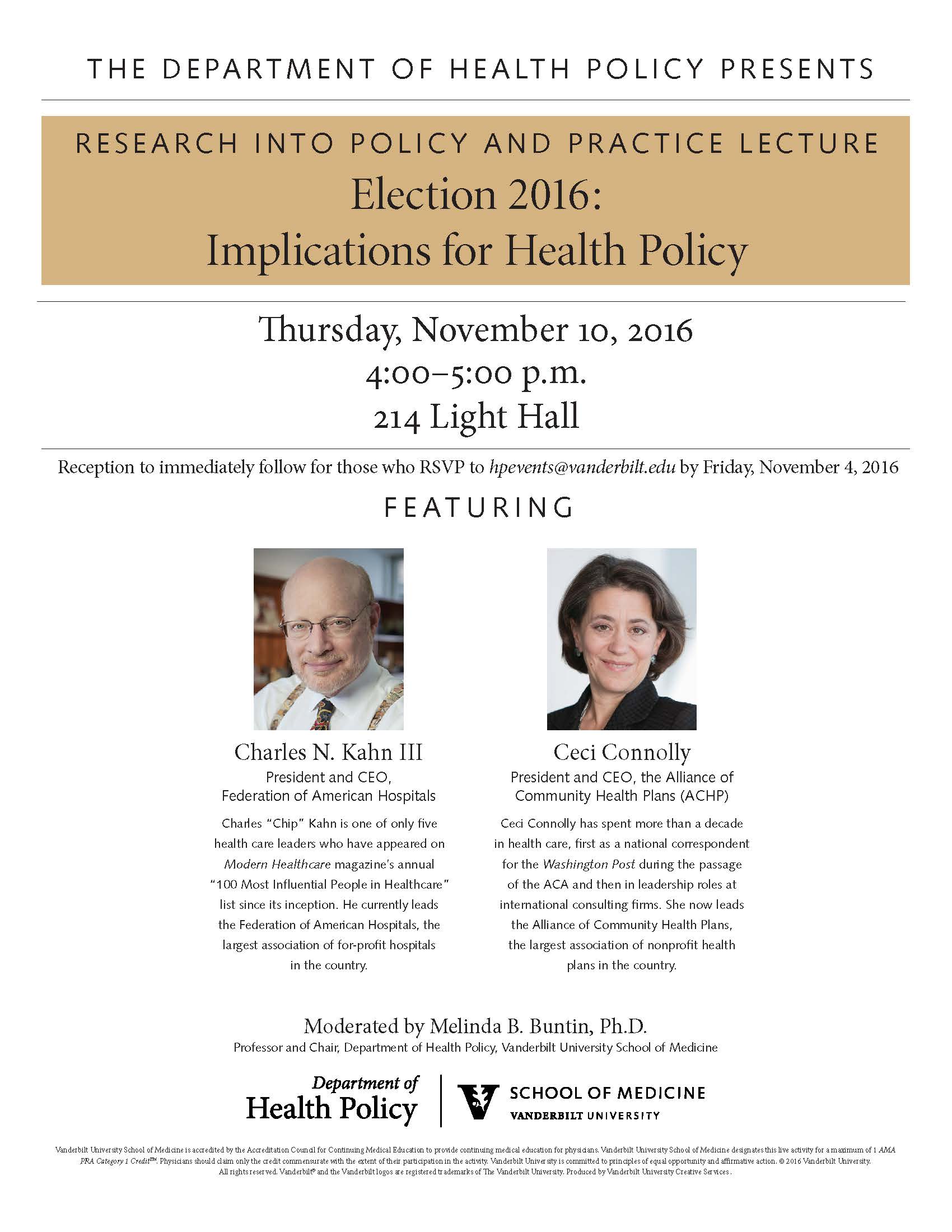 TODAY: Research into Policy and Practice Lecture - "Election 2016 ...